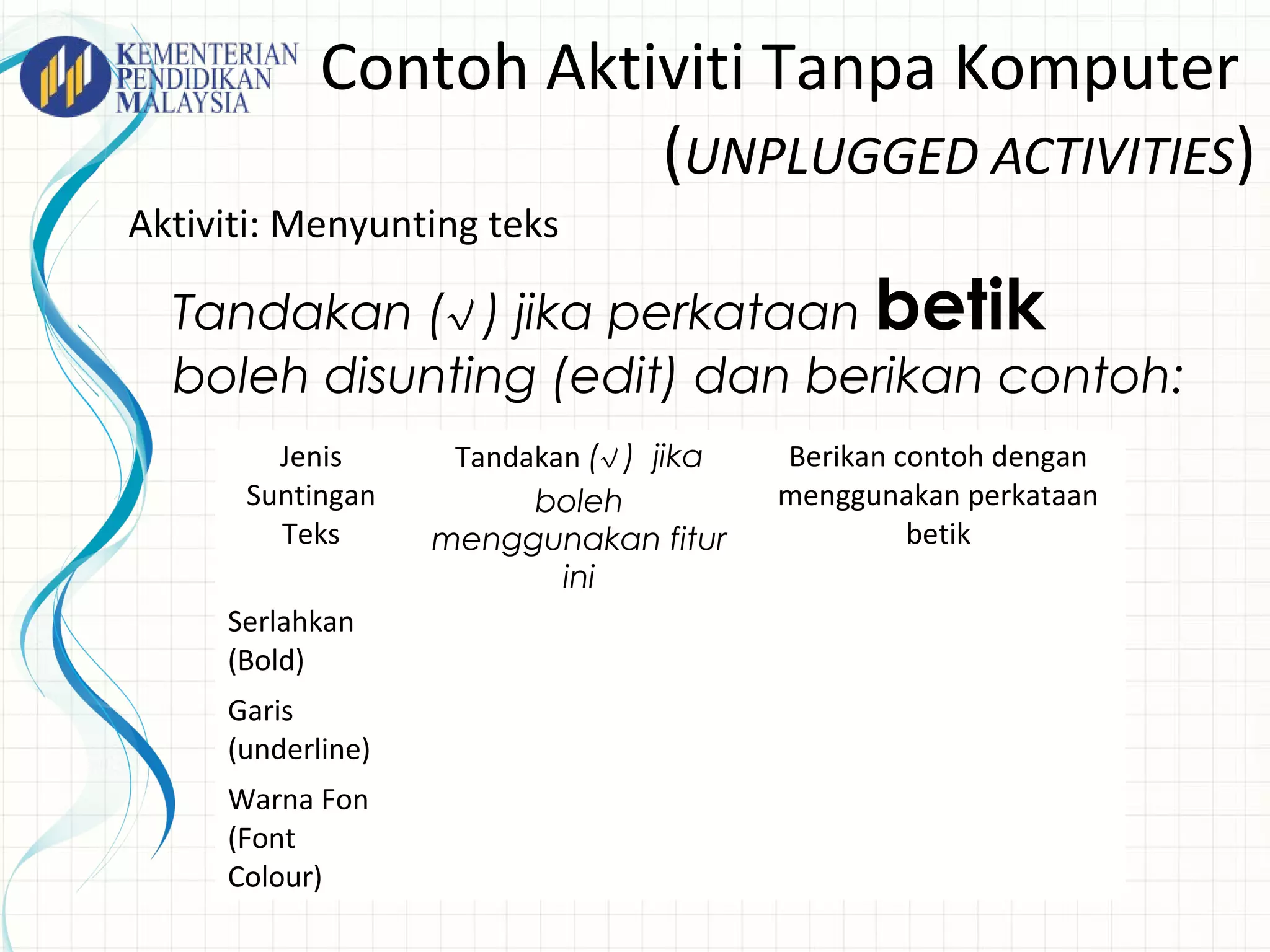 Unplugged activities | PPT