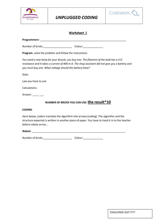 Unplugged coding | PDF