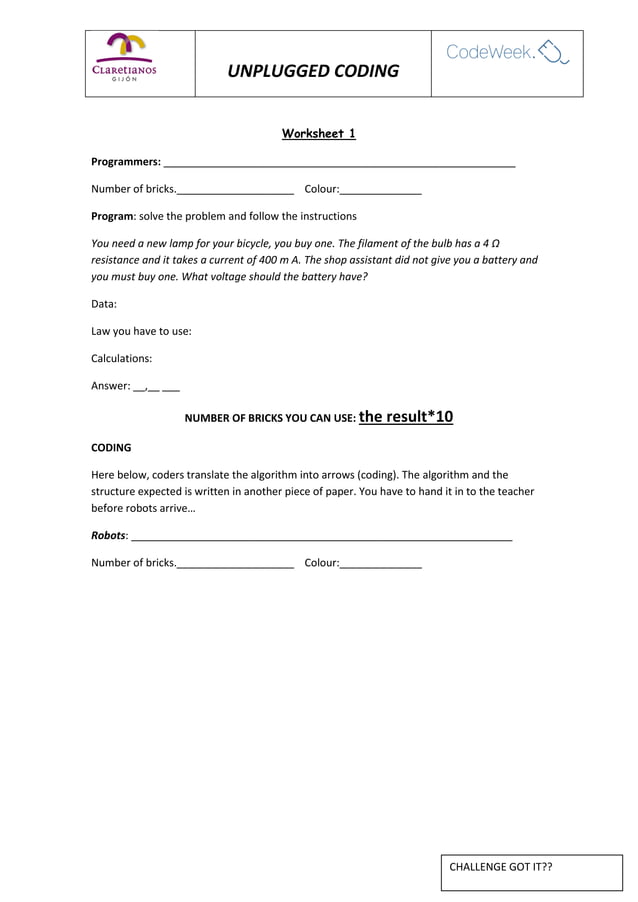 Unplugged coding | PDF