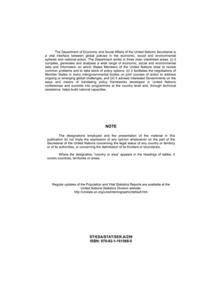 Un population and vital statistics report | PDF