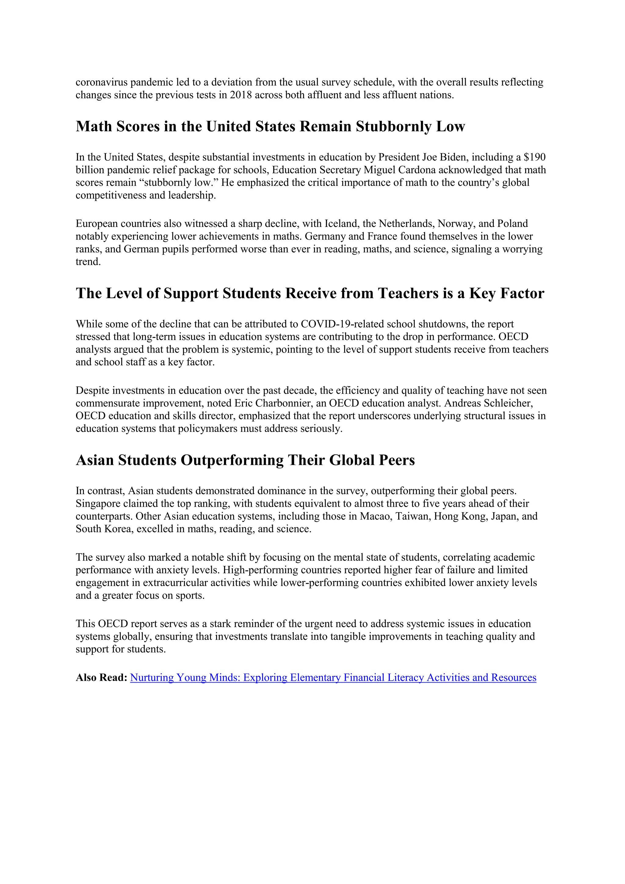 OECD Report: Unprecedented Global Decline In Literacy Scores | Future ...