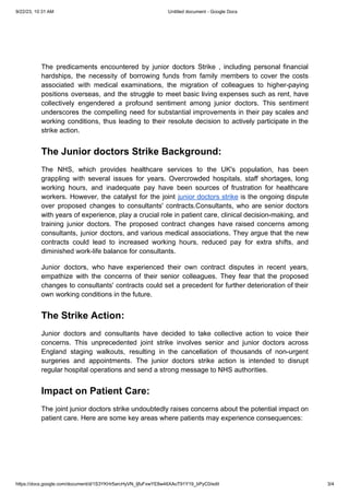 Unprecedented Senior and Junior Doctors Strike In England-Disrupting ...