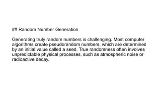 Random number generation | PPTX