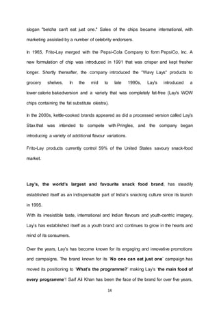 Case Study on the Charm and Glory of Lay’s Chips by PepsiCo with ...