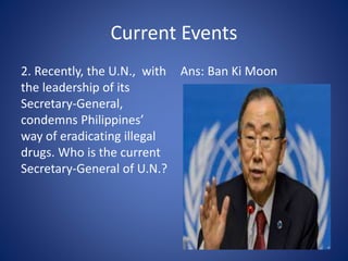 Sample of Quiz Bee For United Nations Week | PPTX