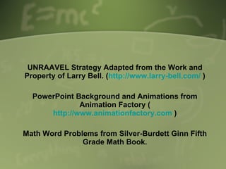 Unraavel a math_problem_fourth_fifth | PPT