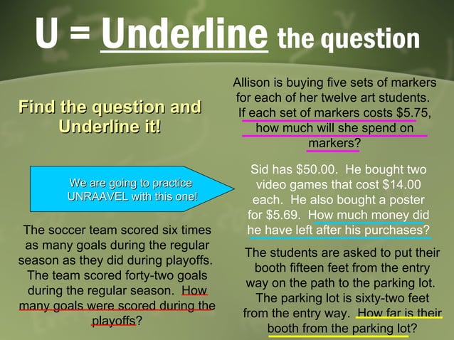 Unraavel a math_problem_fourth_fifth | PPT