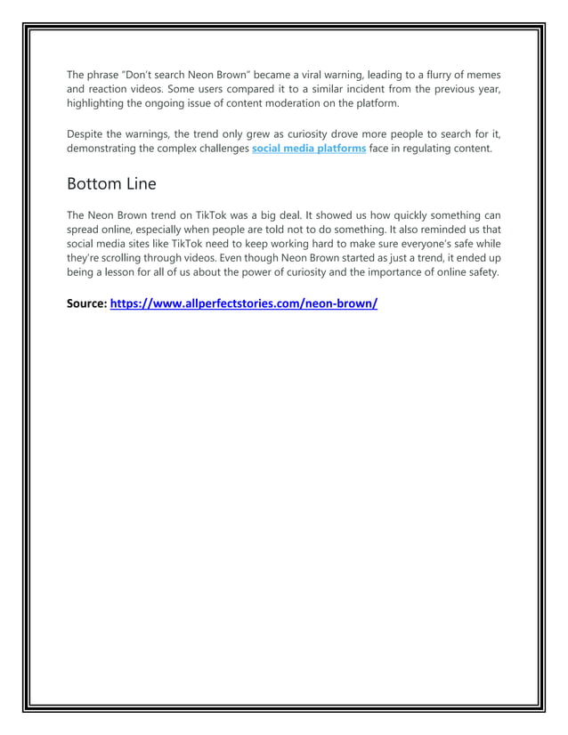 Neon Brown - TikTok's Unexpected Sensation Explained | PDF