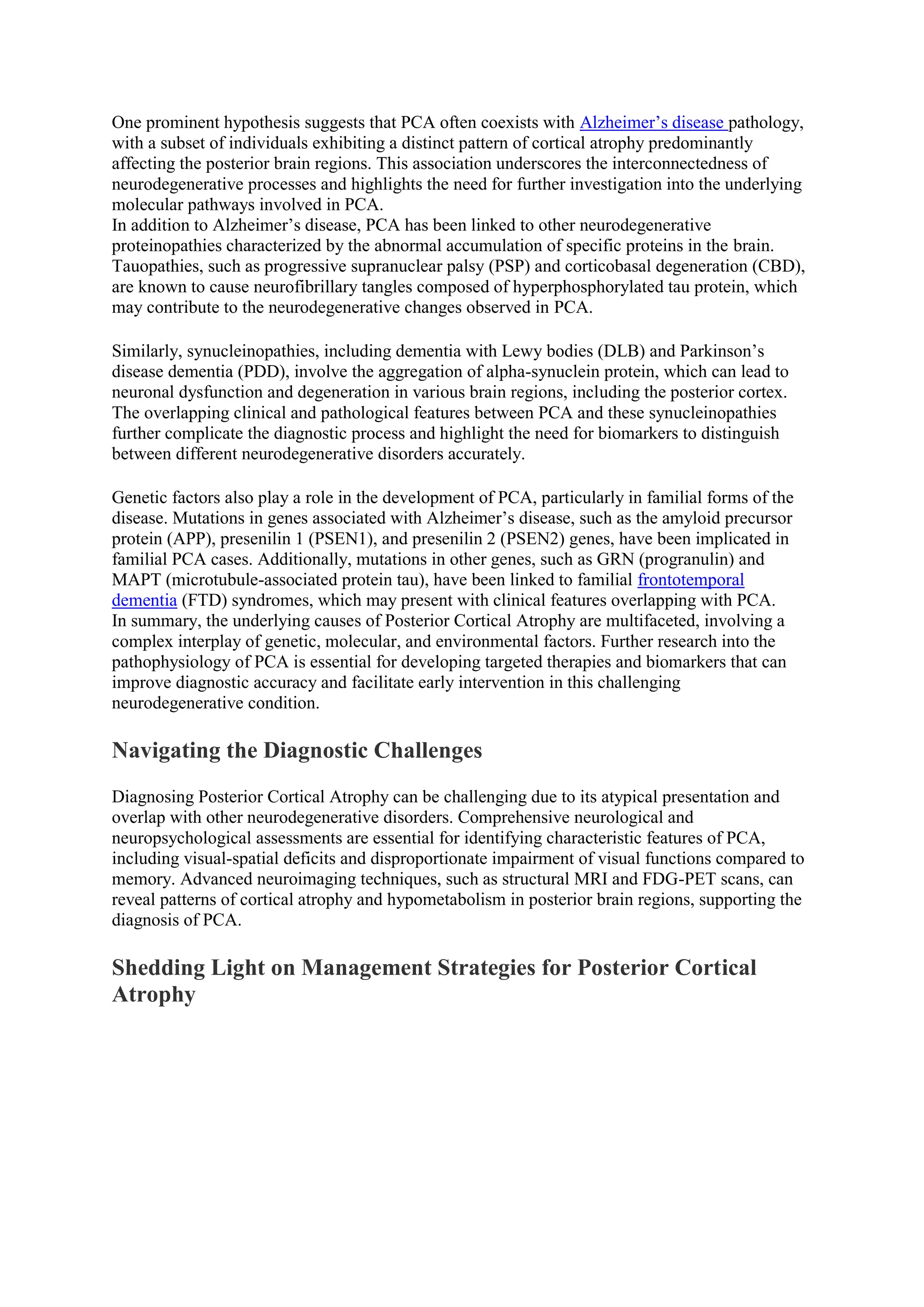 Mysteries of Posterior Cortical Atrophy: Symptoms, Causes, and ...