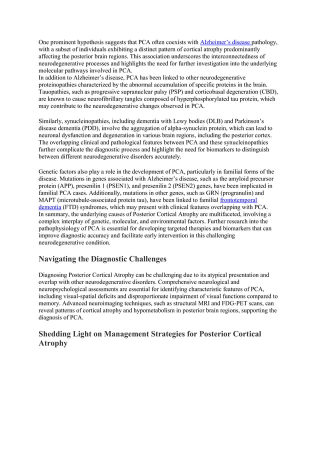 Mysteries of Posterior Cortical Atrophy: Symptoms, Causes, and ...