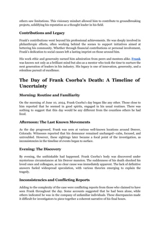 Unraveling the Mysterious Frank Csorba Death_ An In-Depth Investigation ...