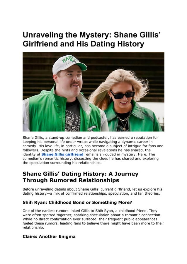 Unraveling the Mystery_ Shane Gillis’ Girlfriend and His Dating History ...