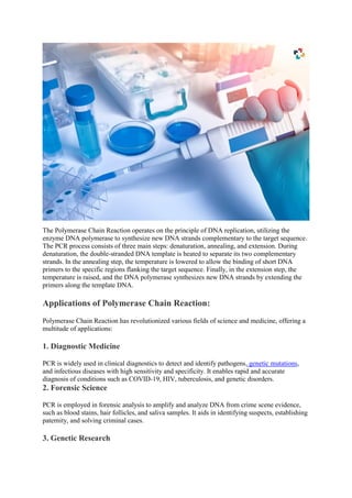 Polymerase Chain Reaction: Principles, Applications, and Advancements ...