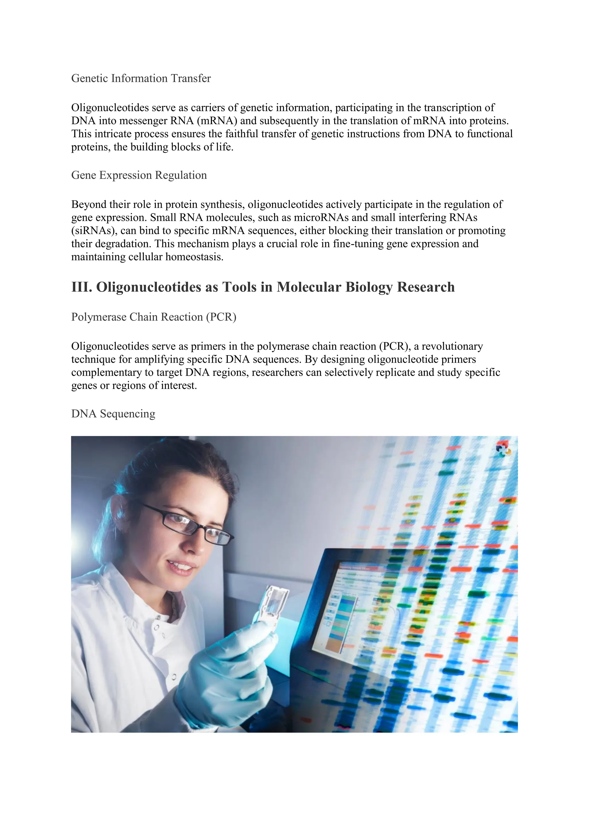 Wonders of Oligonucleotides: Structure, Functions, and Applications ...