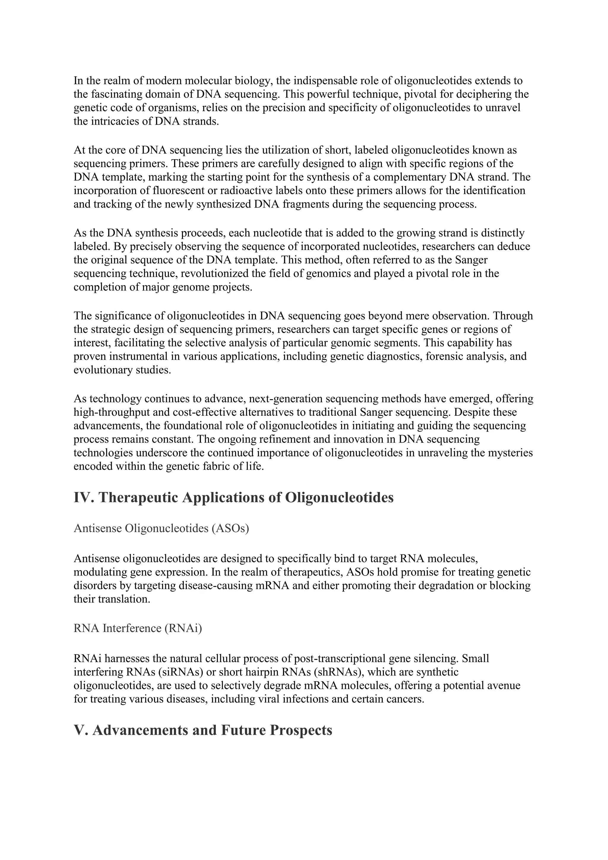 Wonders Of Oligonucleotides Structure Functions And Applications The Lifesciences Magazine