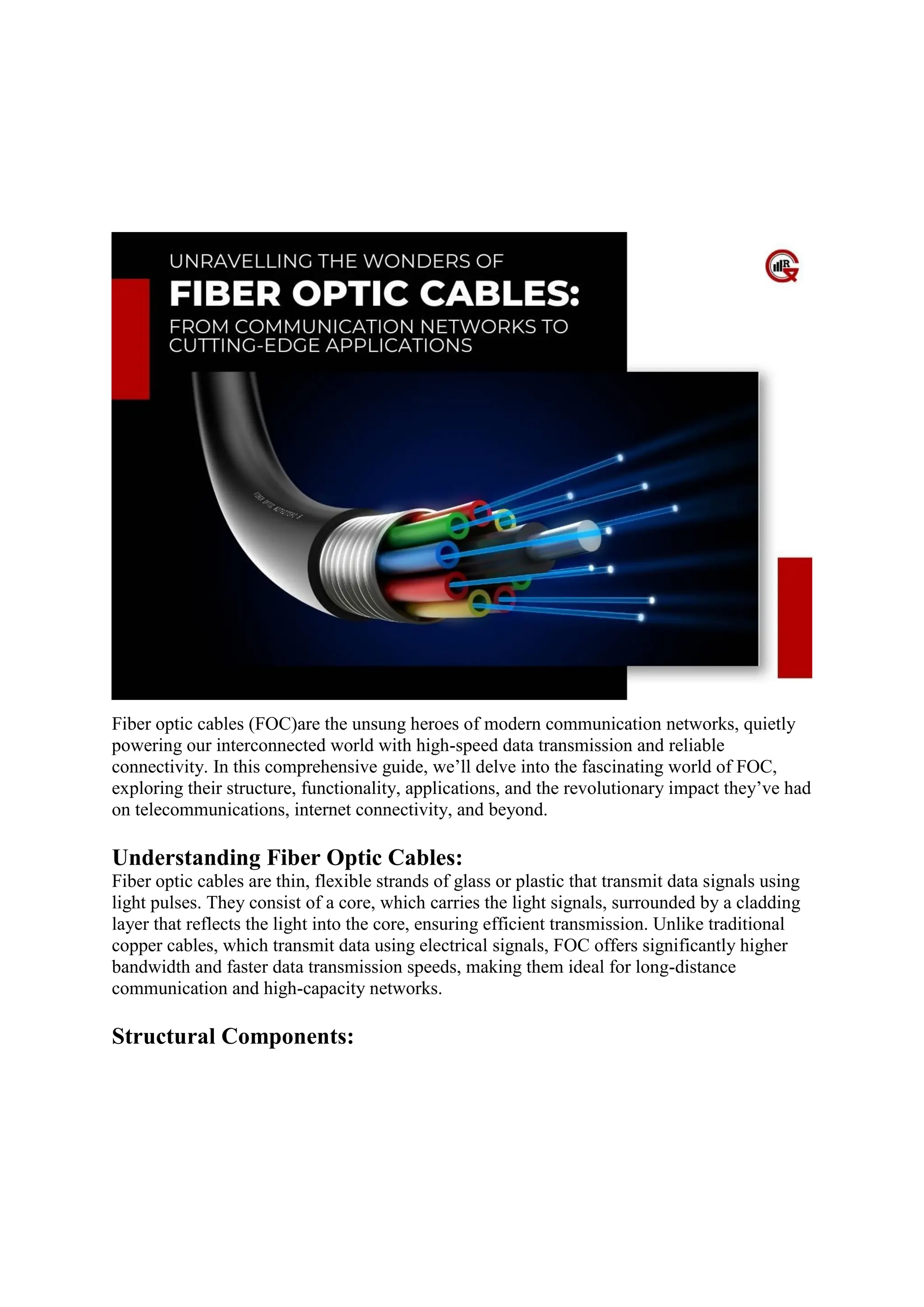 Exploring Fiber Optic Cable: Structure, Functionality and Applications ...