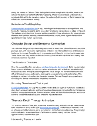 Unravelling 'Up' - Exploring Emotion Through Animation | PDF