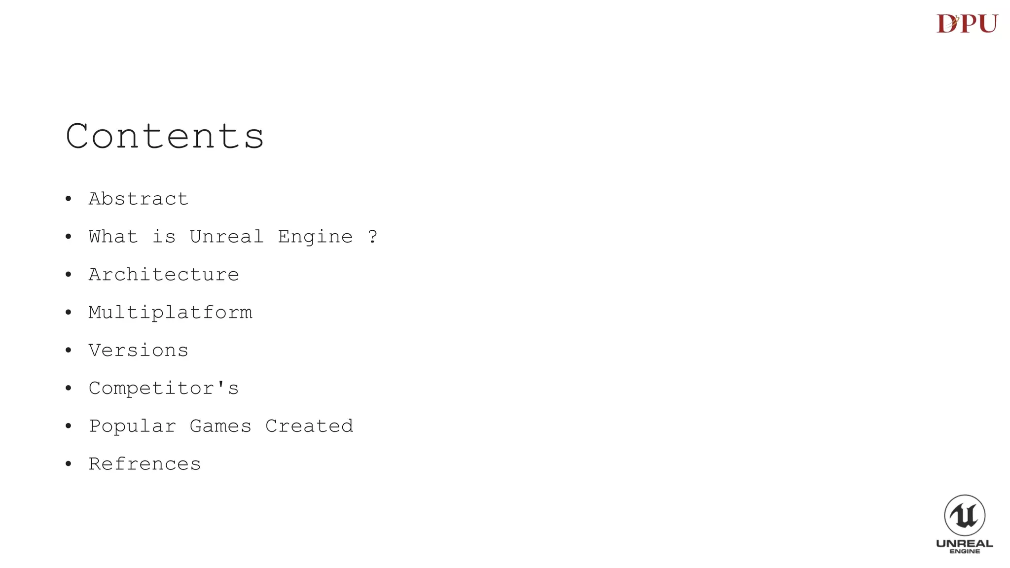 Unreal Enginepptx 3 D Graphics Computer Software And Applications
