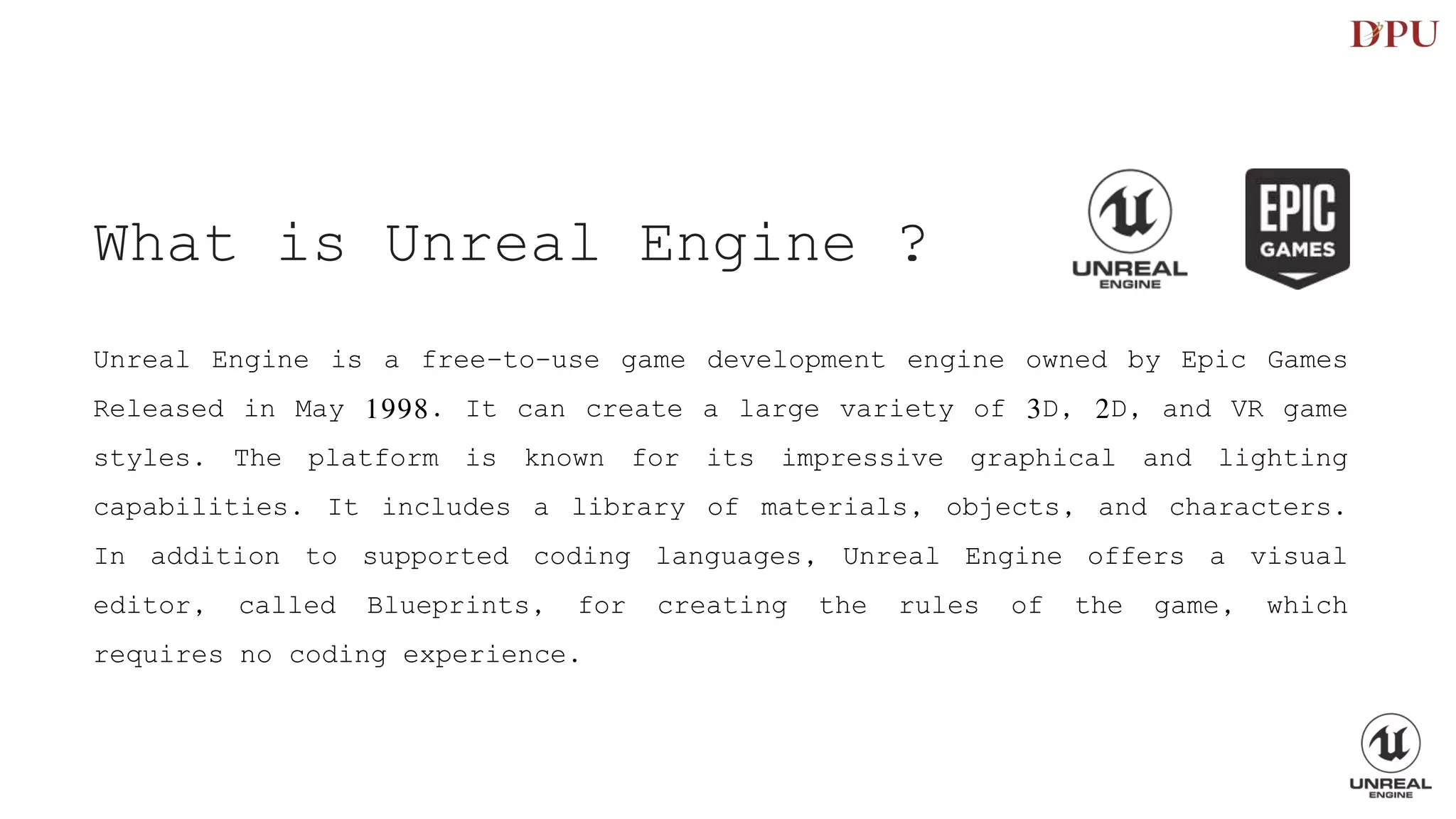 Unreal Enginepptx 3 D Graphics Computer Software And Applications