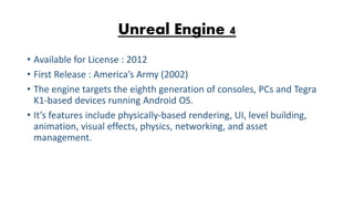 Unreal Engine (For Creating Games) Presentation | PPTX