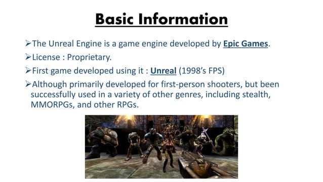Unreal Engine (For Creating Games) Presentation | PPTX | Video Game ...