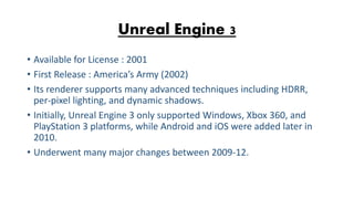 Unreal Engine (For Creating Games) Presentation | PPTX
