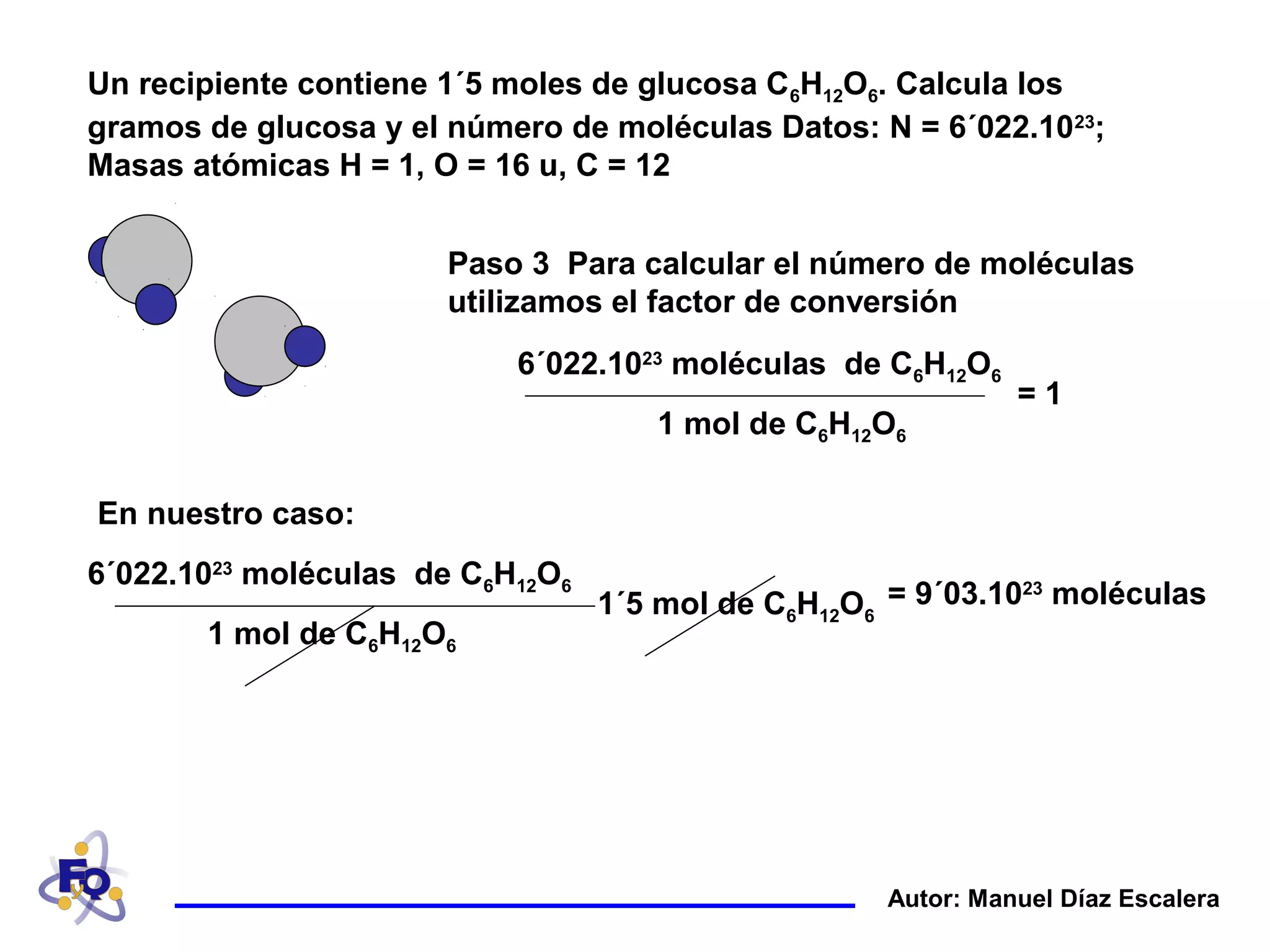Ejercicios de moles con glucosa | PPT