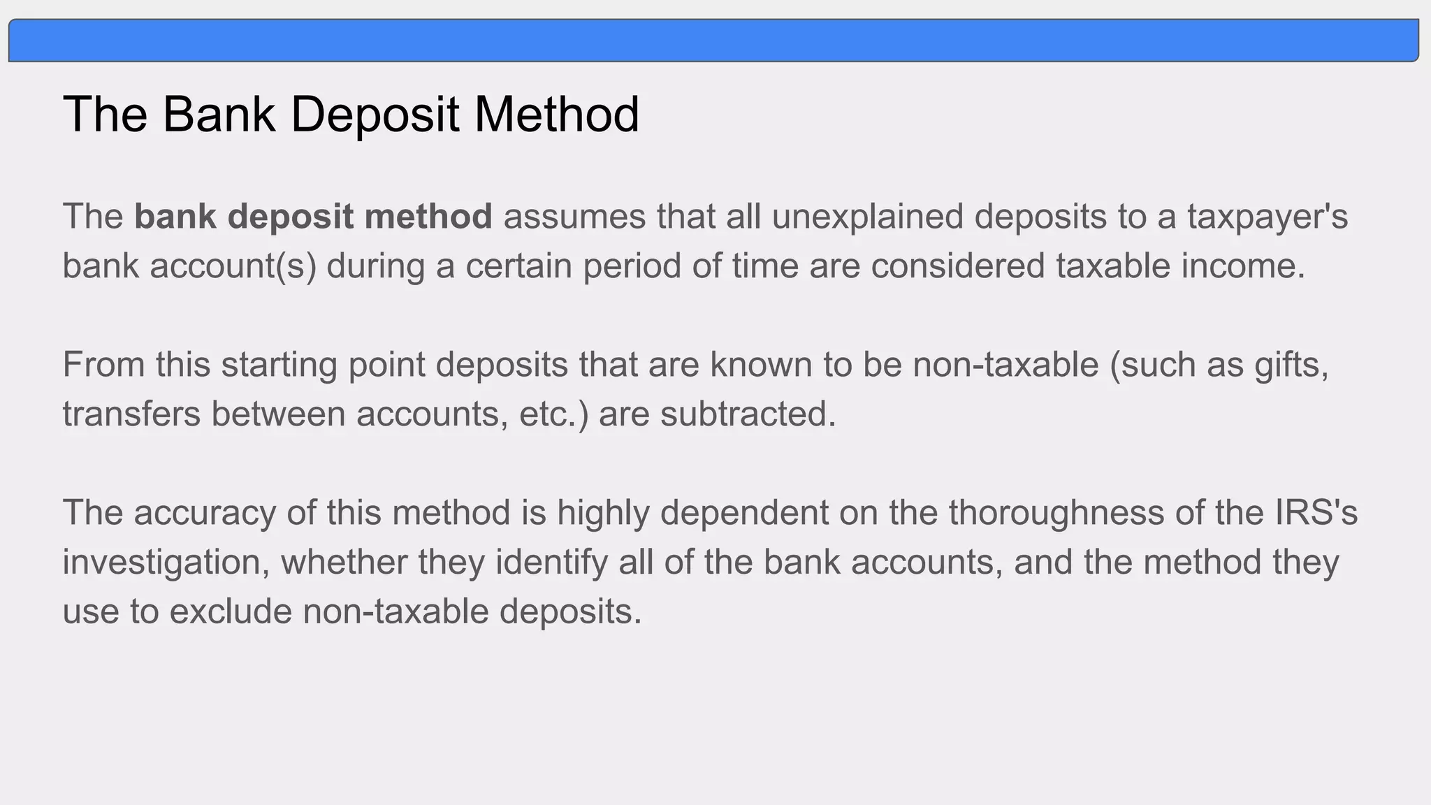 IRS Methods for Identifying Unreported Income | PPT