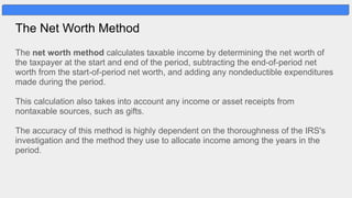 IRS Methods for Identifying Unreported Income | PPT