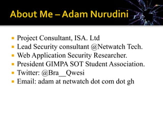 Unrestricted file upload CWE-434 - Adam Nurudini (ISACA) | PPTX