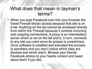 Unrestricted Internet Access Using a Proxy Server | PPT