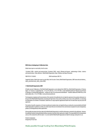 UN Global Road Safety Report and Analysis | PDF