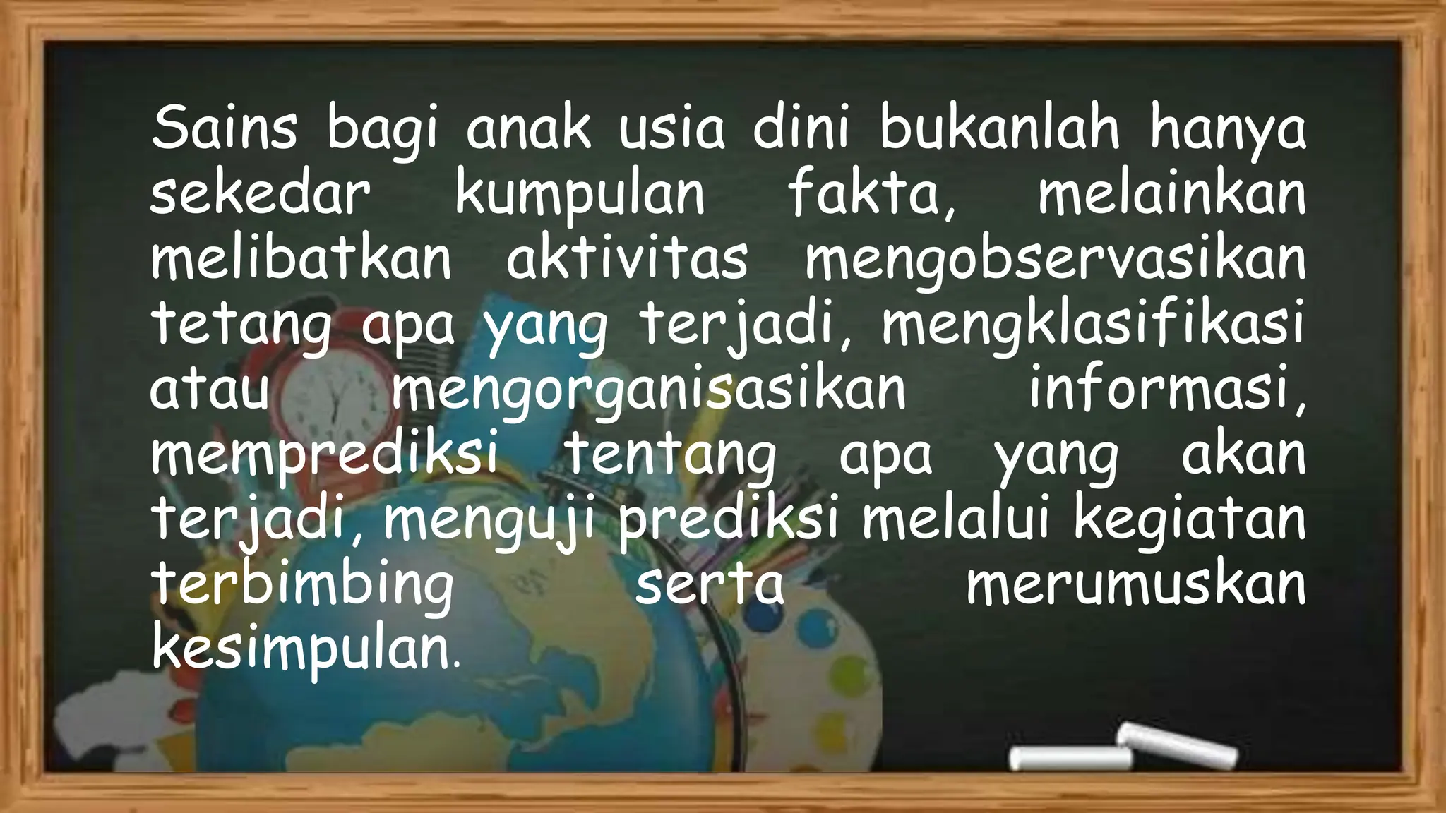 KONSEP DASAR SAINS UNTUK ANAK USIA DINI | PPT
