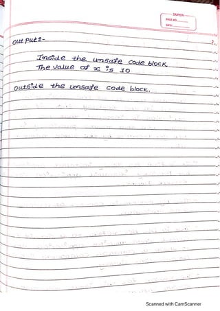 Unsafe code in dot net | PDF | Programming Languages | Computing