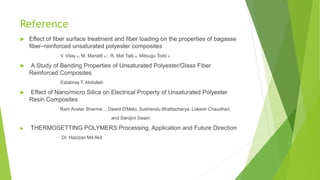 Unsaturated polyester resin as a matrix | PPTX