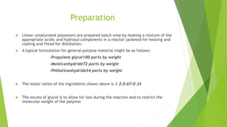 Unsaturated polyester resin as a matrix | PPTX