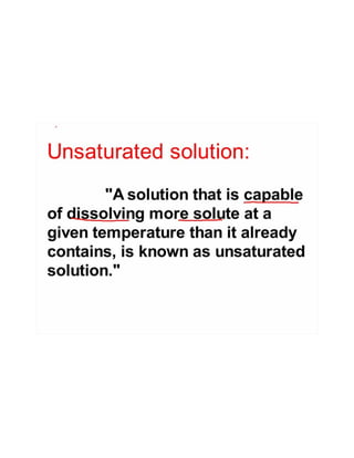 Unsaturated, saturated and supersaturated solutions | PDF