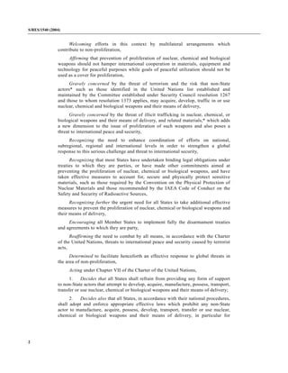 Unscr 1540 2004 | PDF