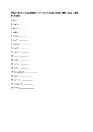 Unscramble words. | PDF
