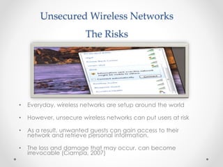 Unsecured wireless networks final | PPTX