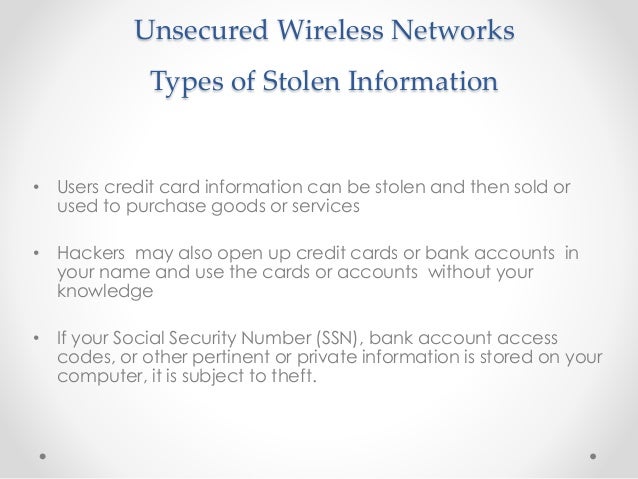 Unsecured wireless networks final Unsecured wireless networks final