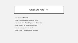 Comprehensive Guide to Analyzing Unseen Poetry for Exams | PPTX