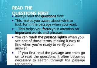 Unseen Passage regarding Comprehensive ppt | PPTX
