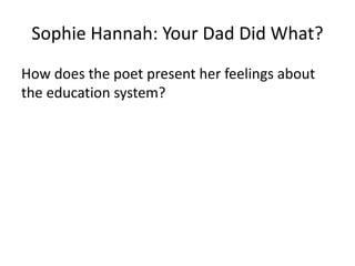 The Unseen poem | PPTX | Educational Assessment | Education