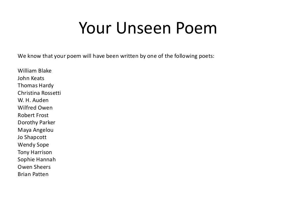 The Unseen poem