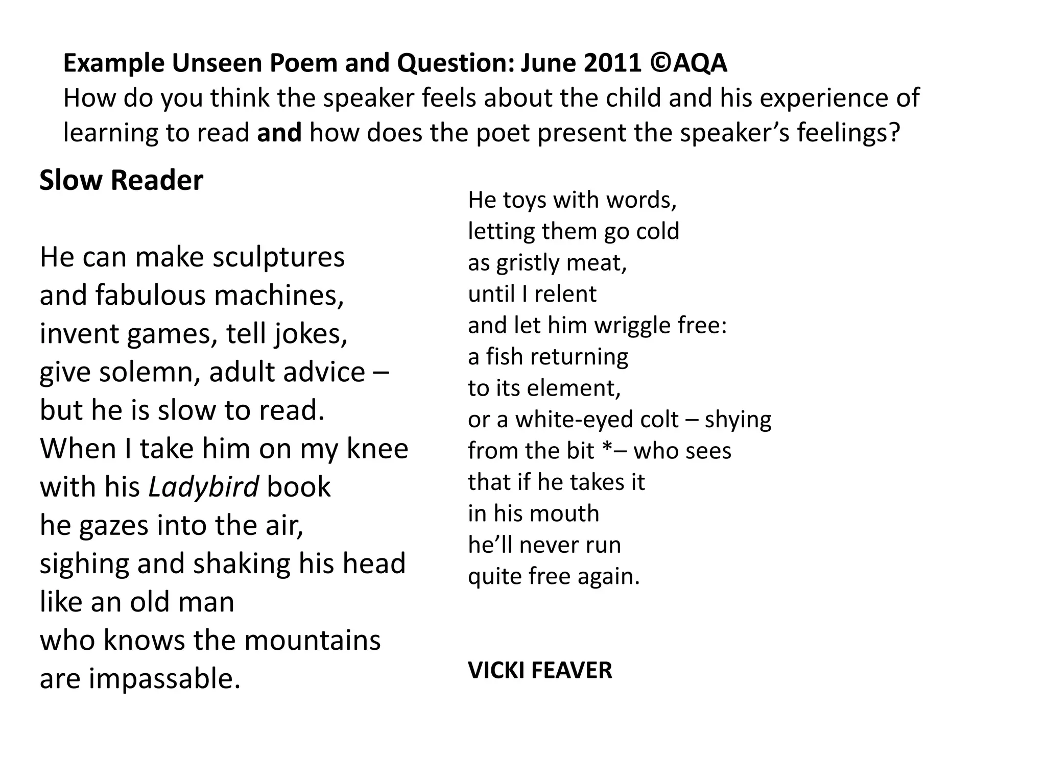 Unseen poem exam practice | PPT