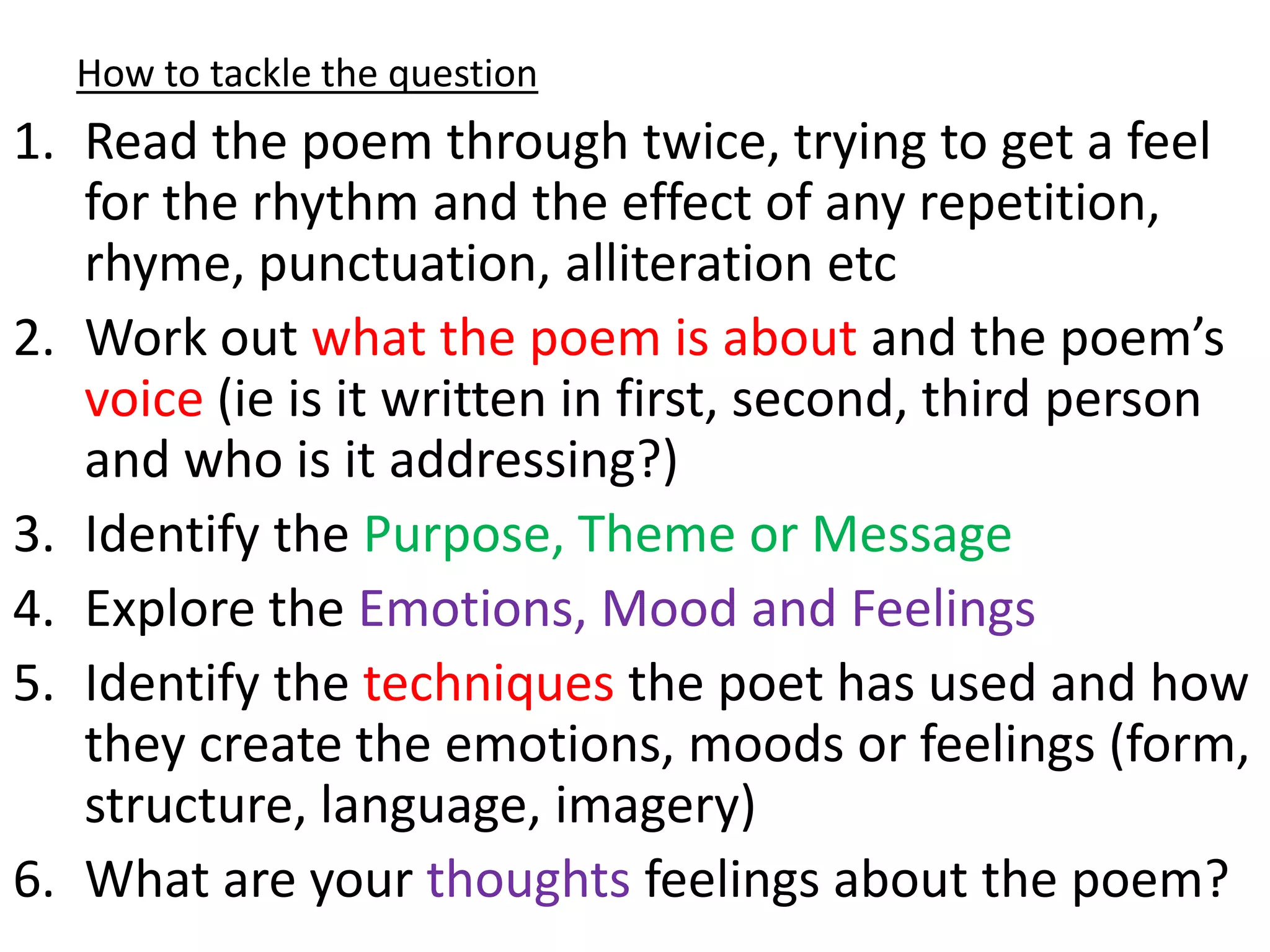 Unseen poem exam practice | PPT