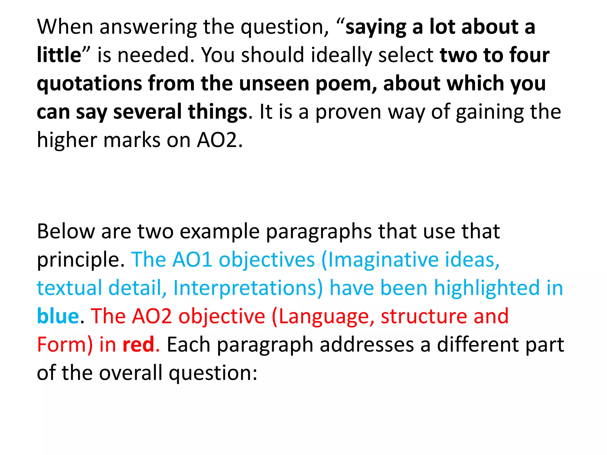 Unseen poem exam practice | PPTX