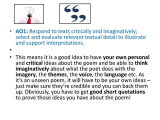 Unseen poem exam practice | PPT