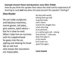 Unseen poem exam practice | PPT